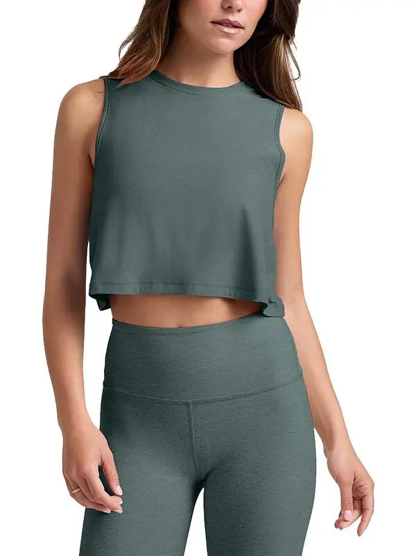 Beyond Yoga Featherwight Minimal Cropped Tank - Storm Heather