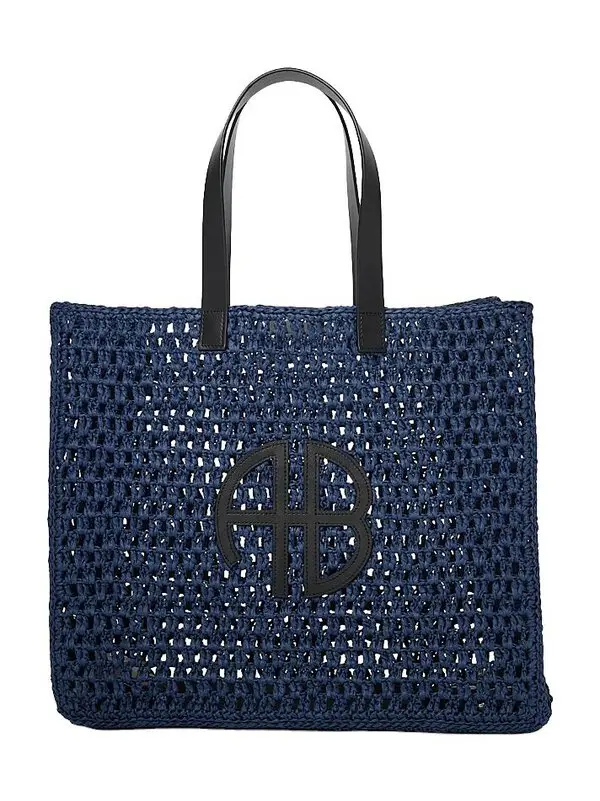 ANINE BING Rio Large Woven Tote - Washed Blue