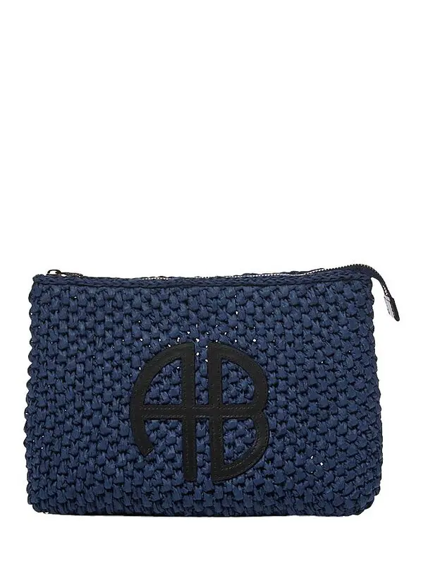 ANINE BING Rio Woven Pouch - Washed Blue