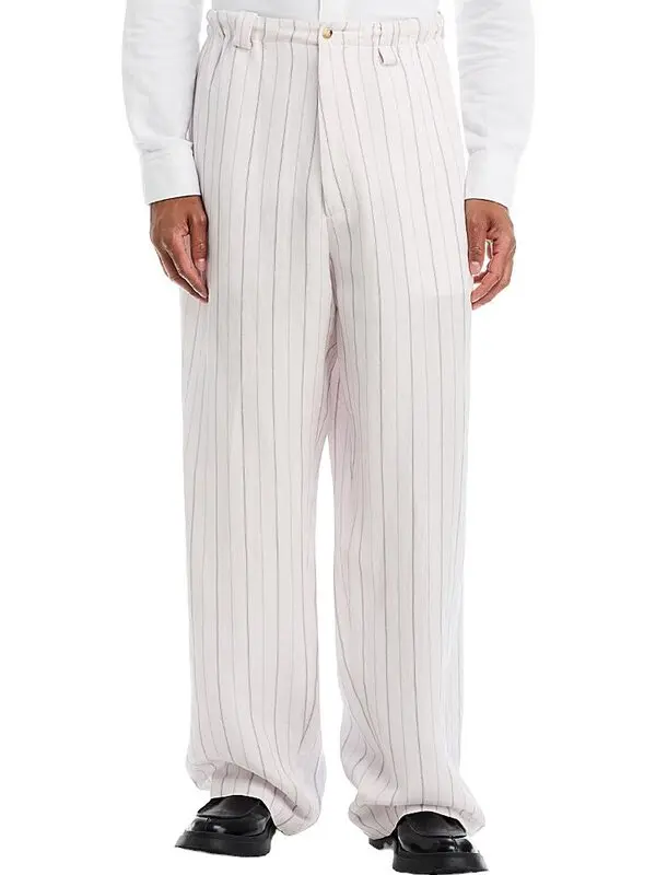 WILLY CHAVARRIA Toluca Pants Linen Blend - White/black Stripe