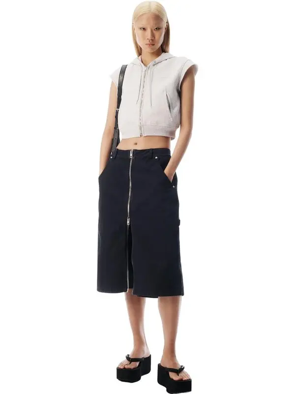 Alexander Wang Zipper Detail Midi Skort - Washed Black
