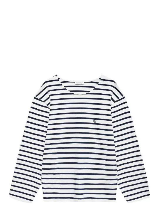 ANINE BING Navy Stripe Long Sleeve T-shirt - Multi