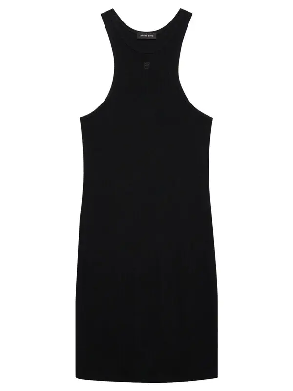 ANINE BING Cole Ribbed Racerback Mini Dress - Black