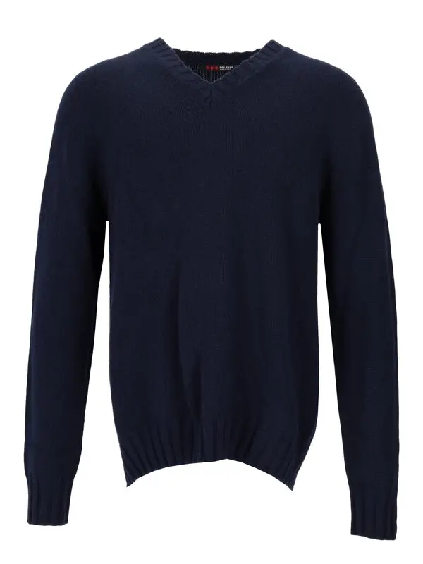 LA ROSE V-neck Blouse - Navy