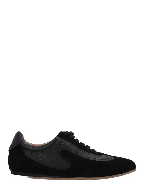 NICCOLO PASQUALETTI Obliqua Calfskin / Suede Sneakers - Black