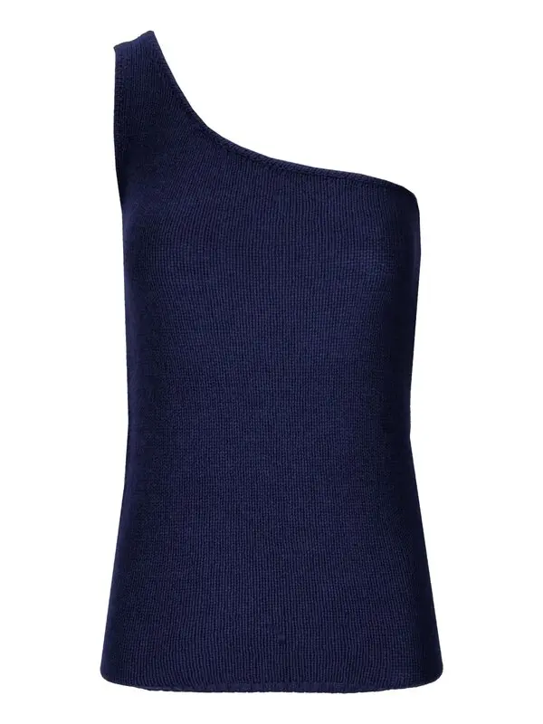 LA ROSE One Shoulder Cash Top - Blue Navy