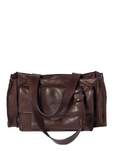 Miu Miu Leather Tote Bag - Bruciato