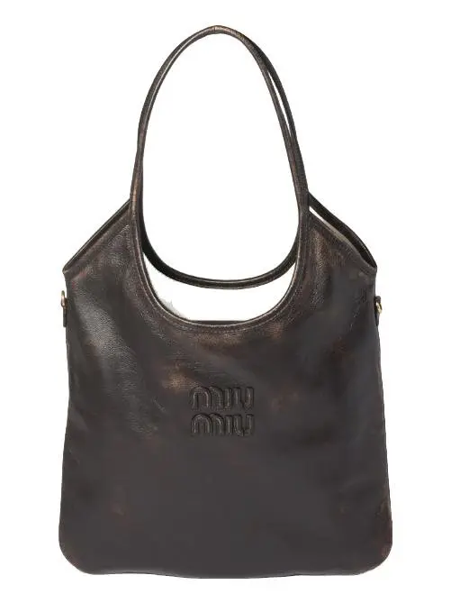 Miu Miu Leather Tote Bag - Caffe'