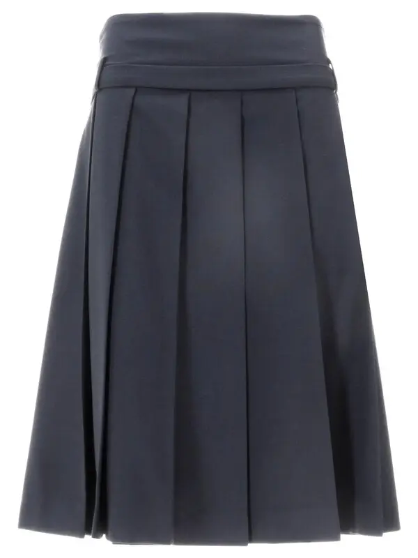 Vivetta Pleated Midi Skirt - Blu Grafite
