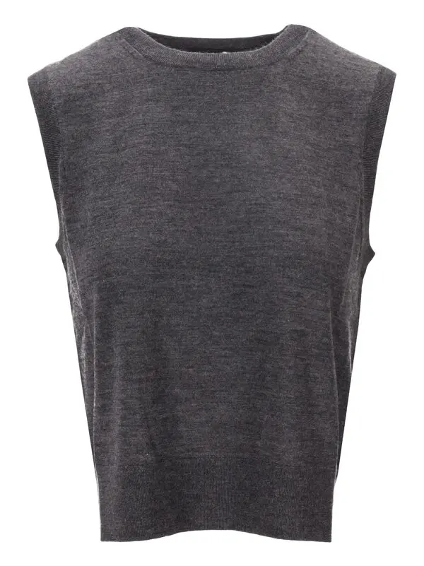 ANINE BING Moni Crop Tank - Grey Melange