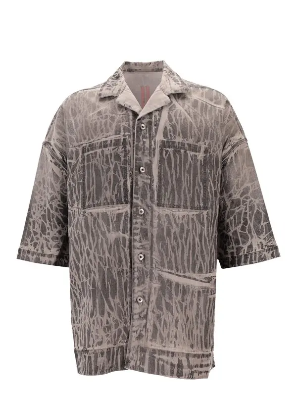 Rick Owens Magnum Tommy Shirt - Black Washed Foil