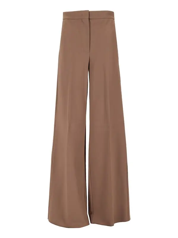 Max Mara Wide Leg Jersey Trousers - Nocciola