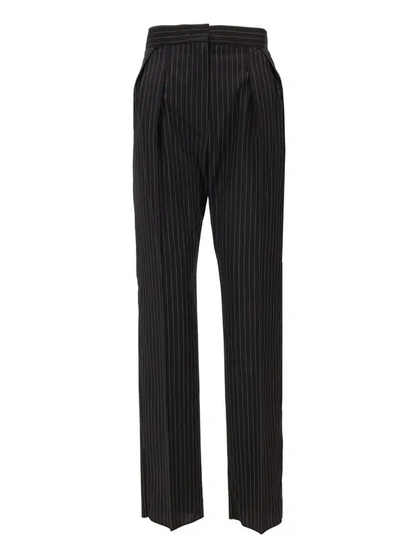 Max Mara Pinstriped Tailored Trousers - Nero Bianco