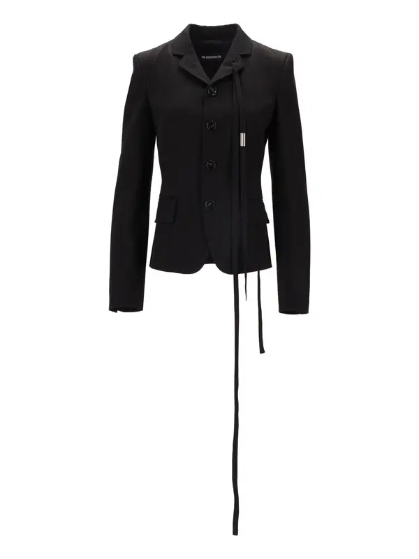 ANN DEMEULEMEESTER Pelagie Slim Fit Deconstructed Cotton Gabardine Jacket - Black