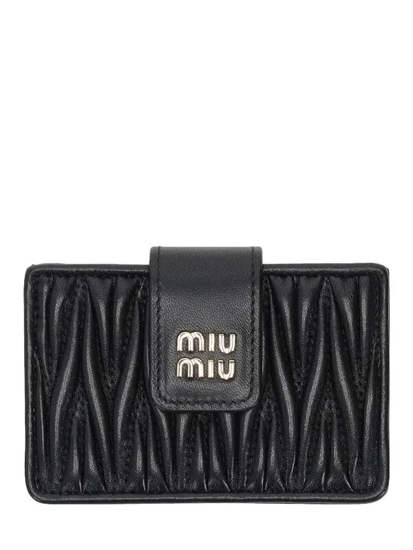 Miu Miu Matelassé Card Holder - Nero