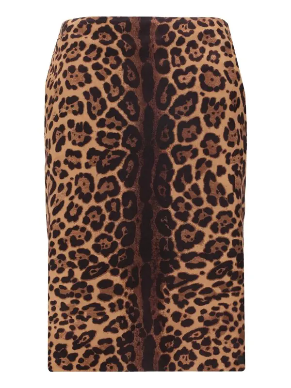 LA ROSE Nappa Print Skirt - Leopard
