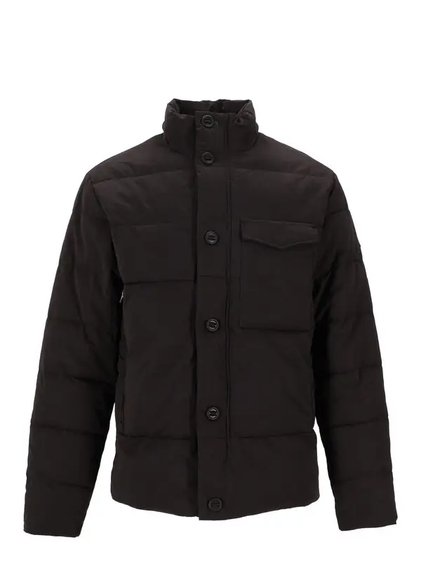 Paul Smith Cropped Fibre Down Puffa Jacket - Black