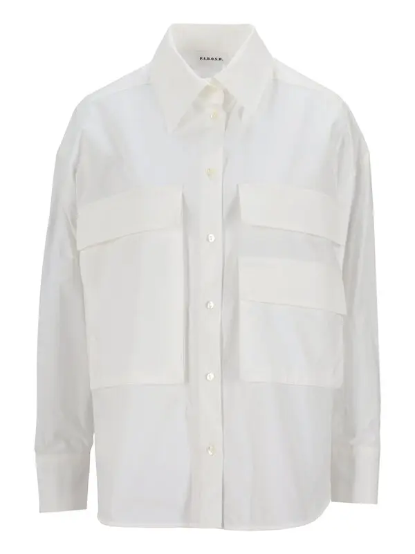 PAROSH Classic Collar Shirt With Pockets - Bianco