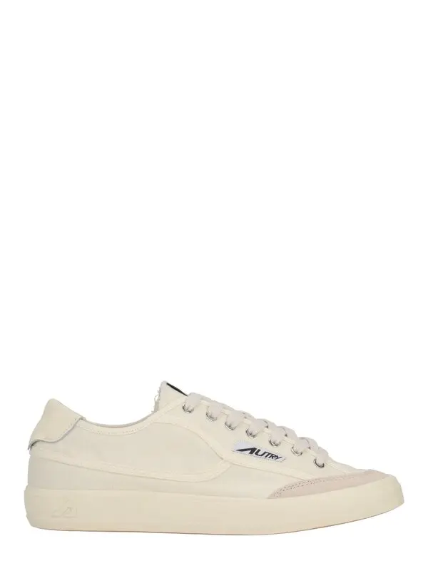 AUTRY Canvas And Suede Cream Sneakers - Windscape Low Man