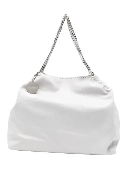 Stella McCartney Falabella Drawstring Bag Eco Shaggy Deer With Stainless Steel Chain - Pearl Grey