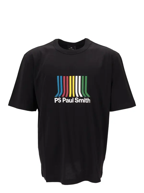 Paul Smith Casual Fit T-shirt With Ps Stripe Graphic - Black