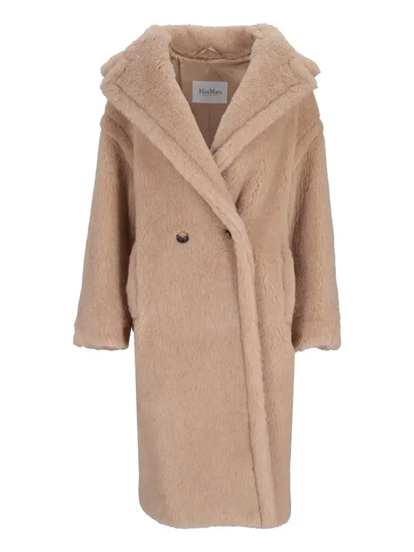 Max Mara Double-breasted Teddy Coat - Albino