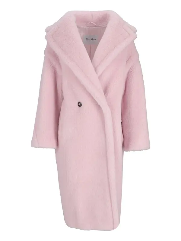 Max Mara Double Breasted Teddy Coat - Rosa