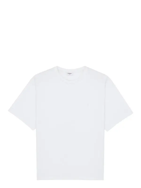 Saint Laurent Large Broderie Cassandre T-shirt - Cassand/biancospino