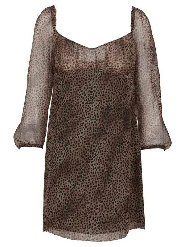 Saint Laurent Silk Printed Robe - Leopard