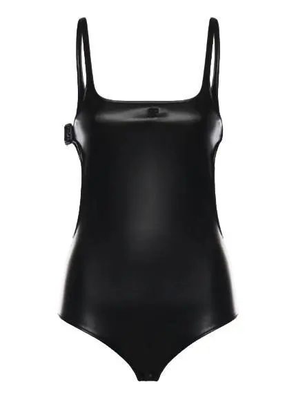 COURREGES Bodysuit With Buckle Cut-out Detail - Black