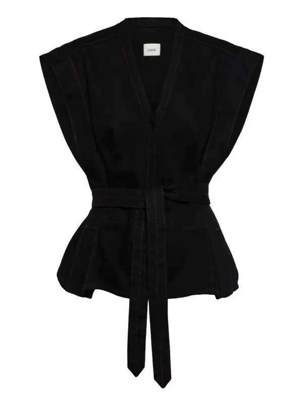 LEMAIRE Sleeveless Belted Chasuble - Black