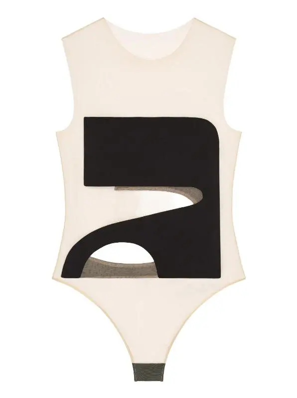 COURREGES Illusion Bodysuit - Black