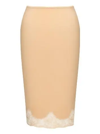 Saint Laurent Silk Crepe De Chine Skirt - Beige