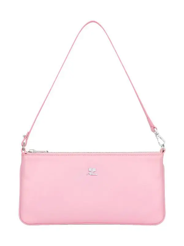 COURREGES Pouch Zipped Leather - Candy Pink