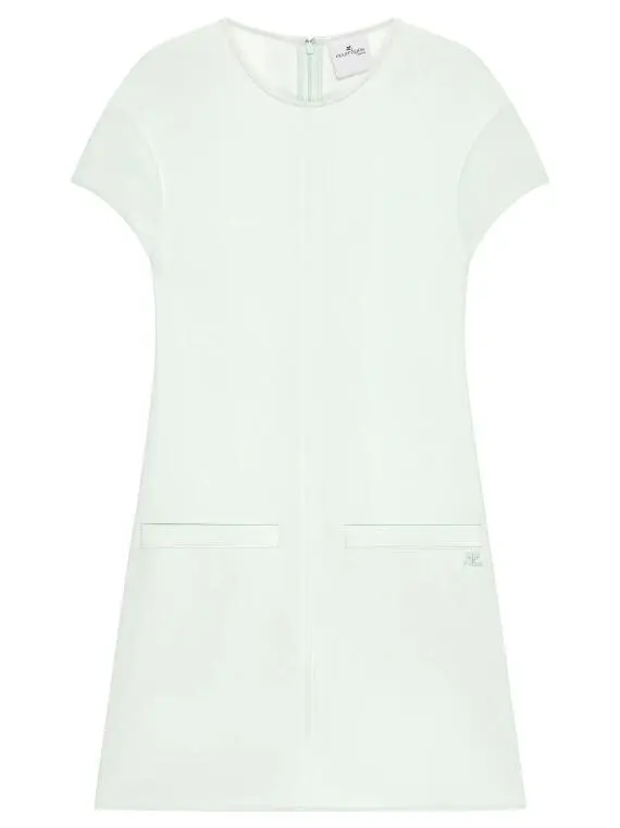 COURREGES Heritage Crepe Dress With Pocket Detail - Light Mint