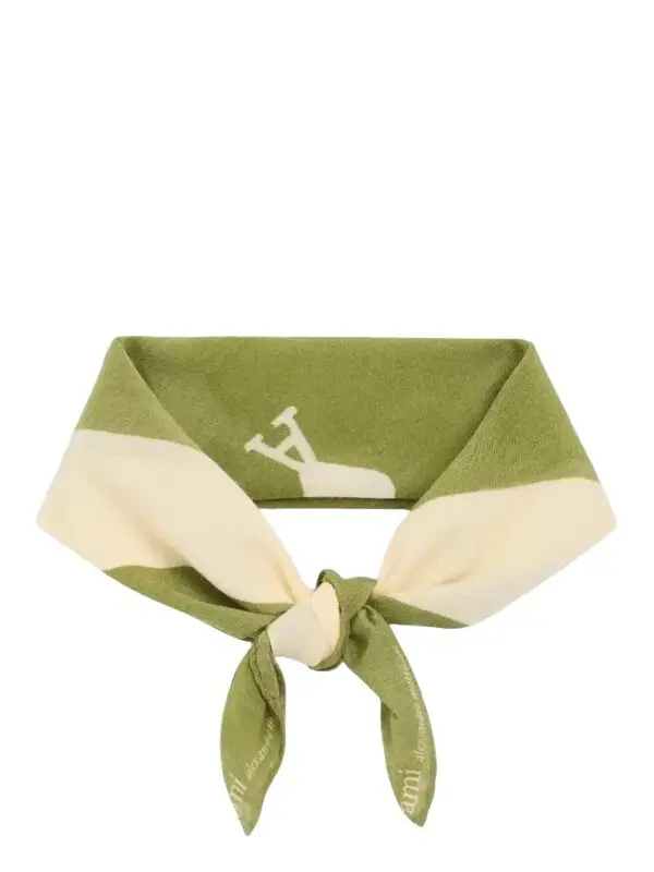 Ami Coeur" Printed Foulard - Matcha