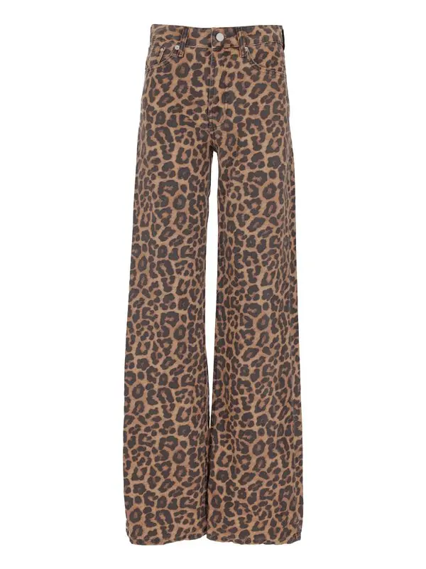 ANINE BING Hugh Jean In Print - Leopard