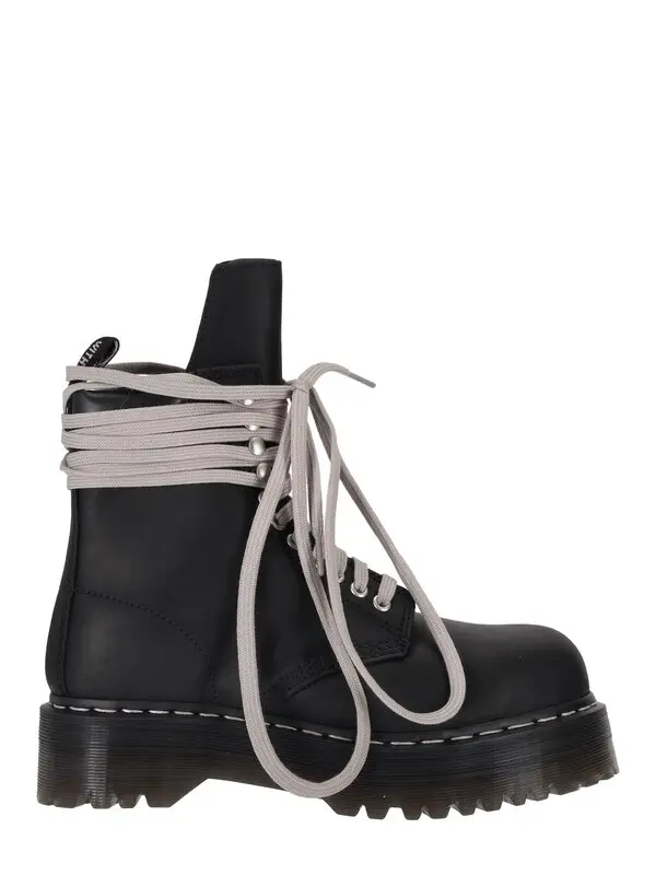 Rick Owens Quad Sole Steel Toe" Lace-up Boots - Black