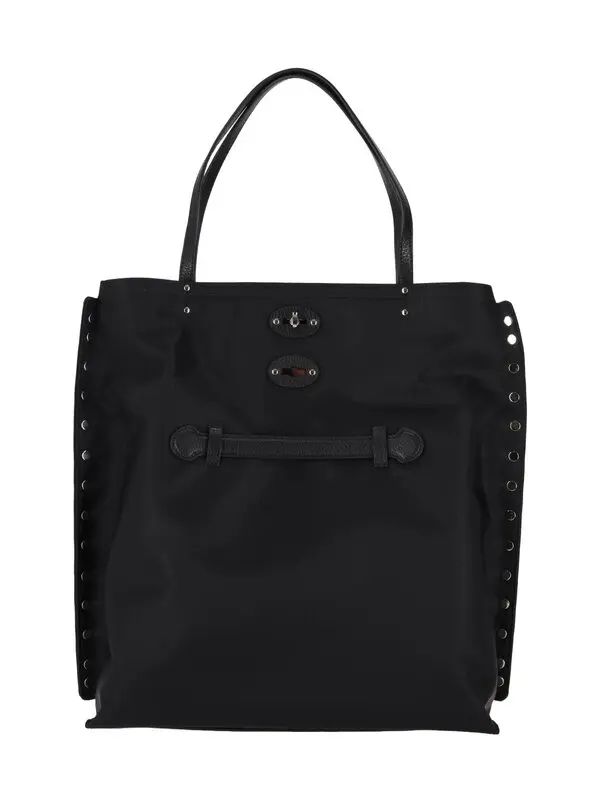 ZANELLATO Black Nylon Tote Bag - Black Belga