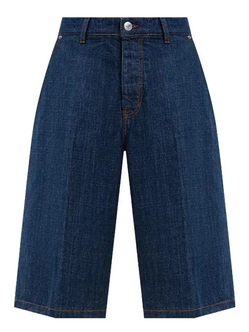 Ami Bermuda Loose Denim Shorts - Indigo