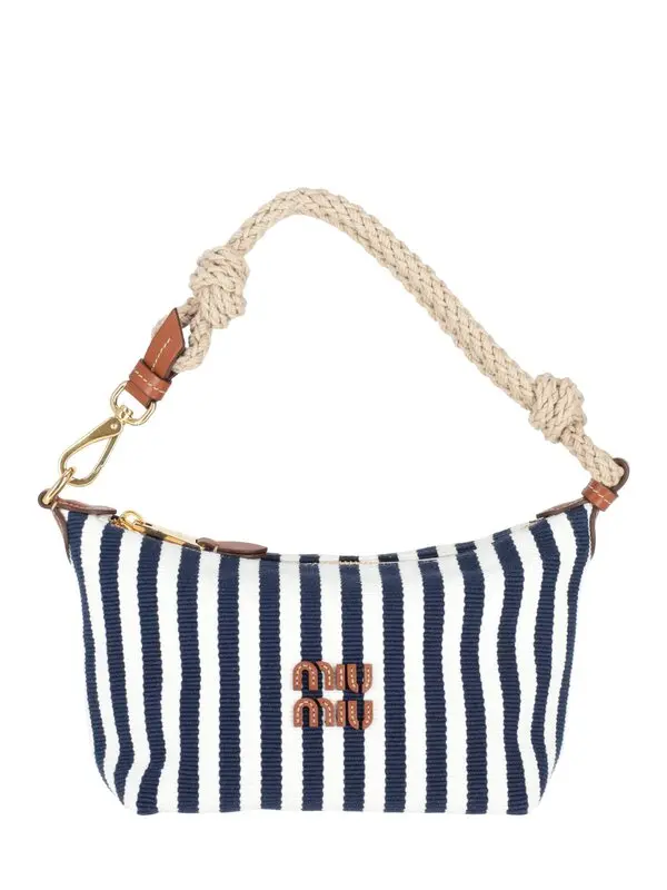 Miu Miu Striped Shirt - Blu+cognac