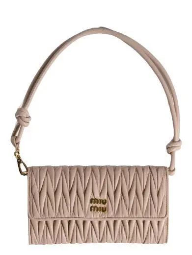 Miu Miu Matelassé Wallet - Cipria