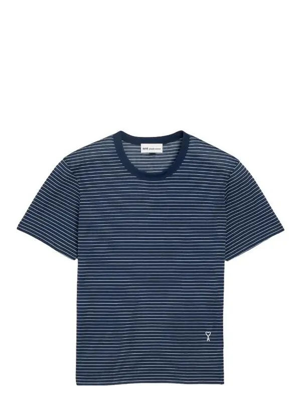 Ami Classic Fit Striped T-shirt - Encre/blanc