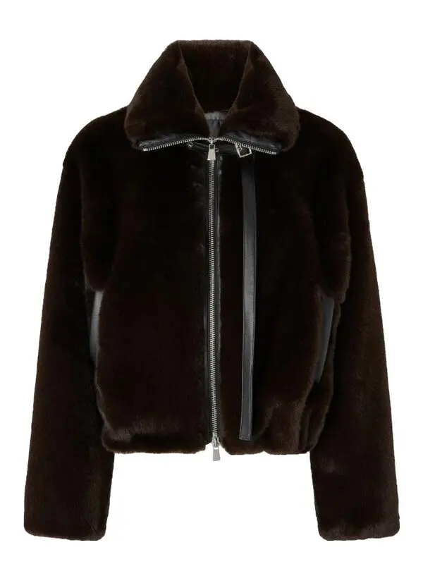 Pinko Estebana Faux Fur Blouson Jacket - Marrone