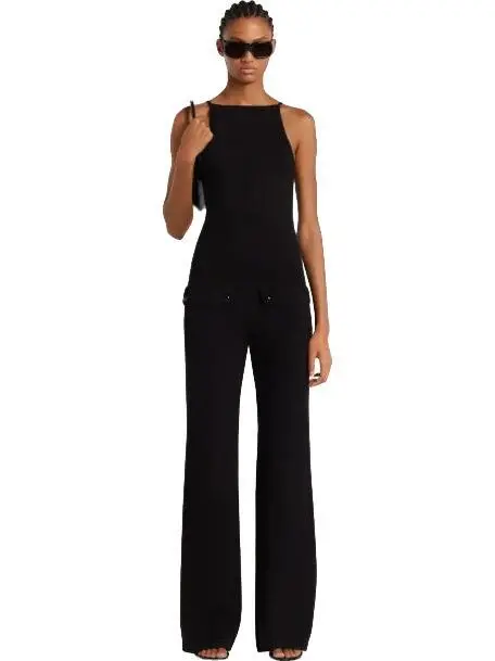 COURREGES Allover Milano Knit Jumpsuit - Black