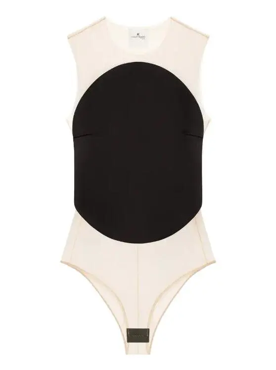 COURREGES Illusion Circle Satin Top - Black