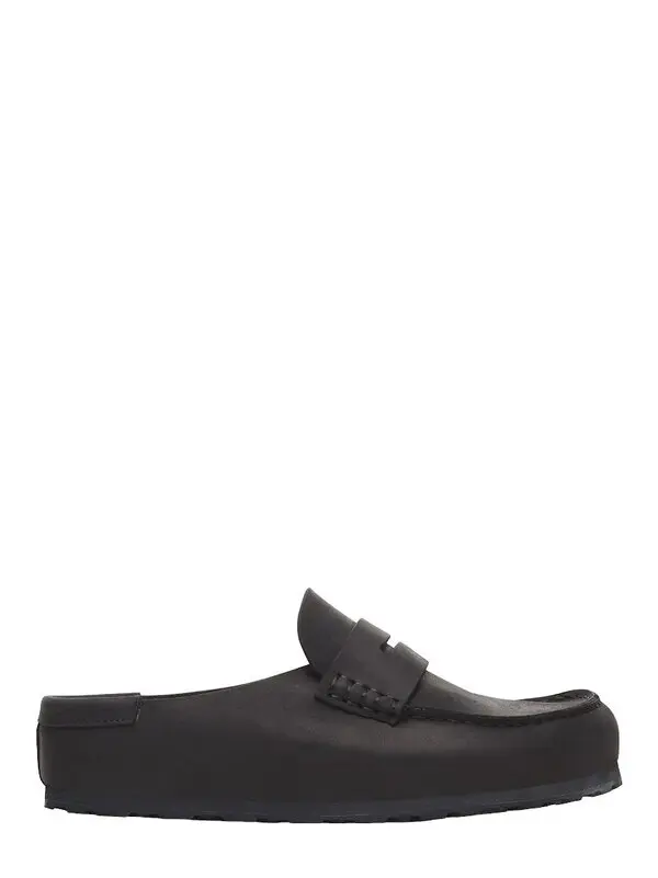 BIRKENSTOCK Naples Wrapped Oiled Leather Clogs - Black