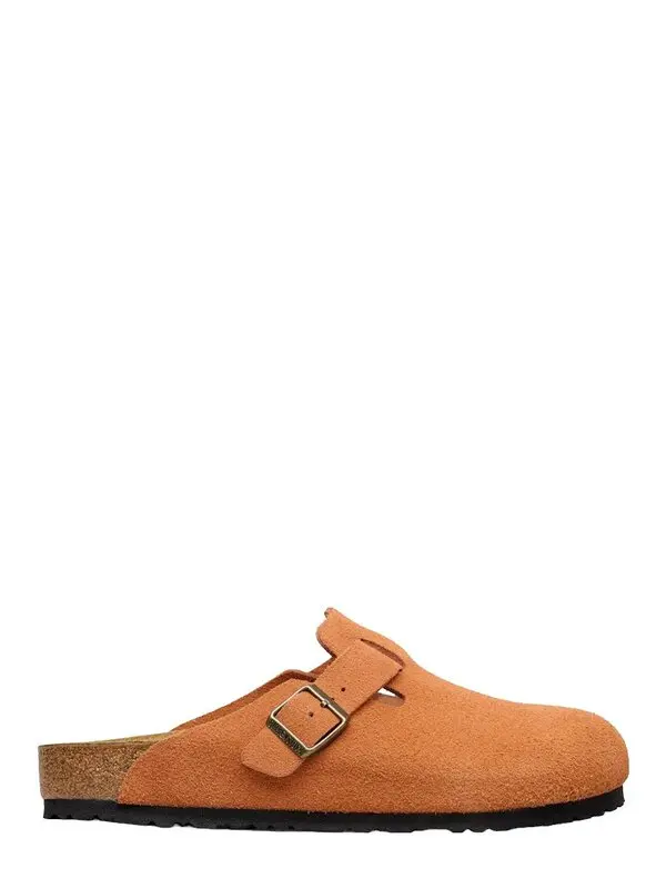 BIRKENSTOCK Boston Suede Leather Clogs - Dark Rust