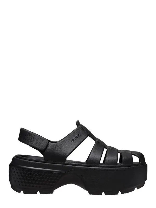 CROCS Stomp Fisherman Platform Sandals - Black