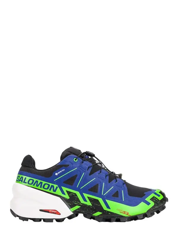 SALOMON Spikecross 6 G Athletic Sneakers - Black/surf The Web/green Gecko